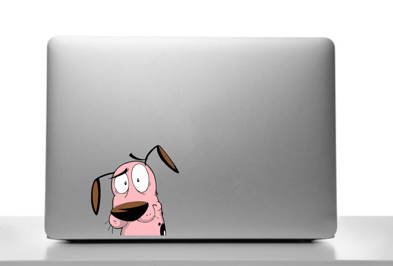 Curious Courage the Dog Peeking Car Decals Dog Characters Funny Memes ...