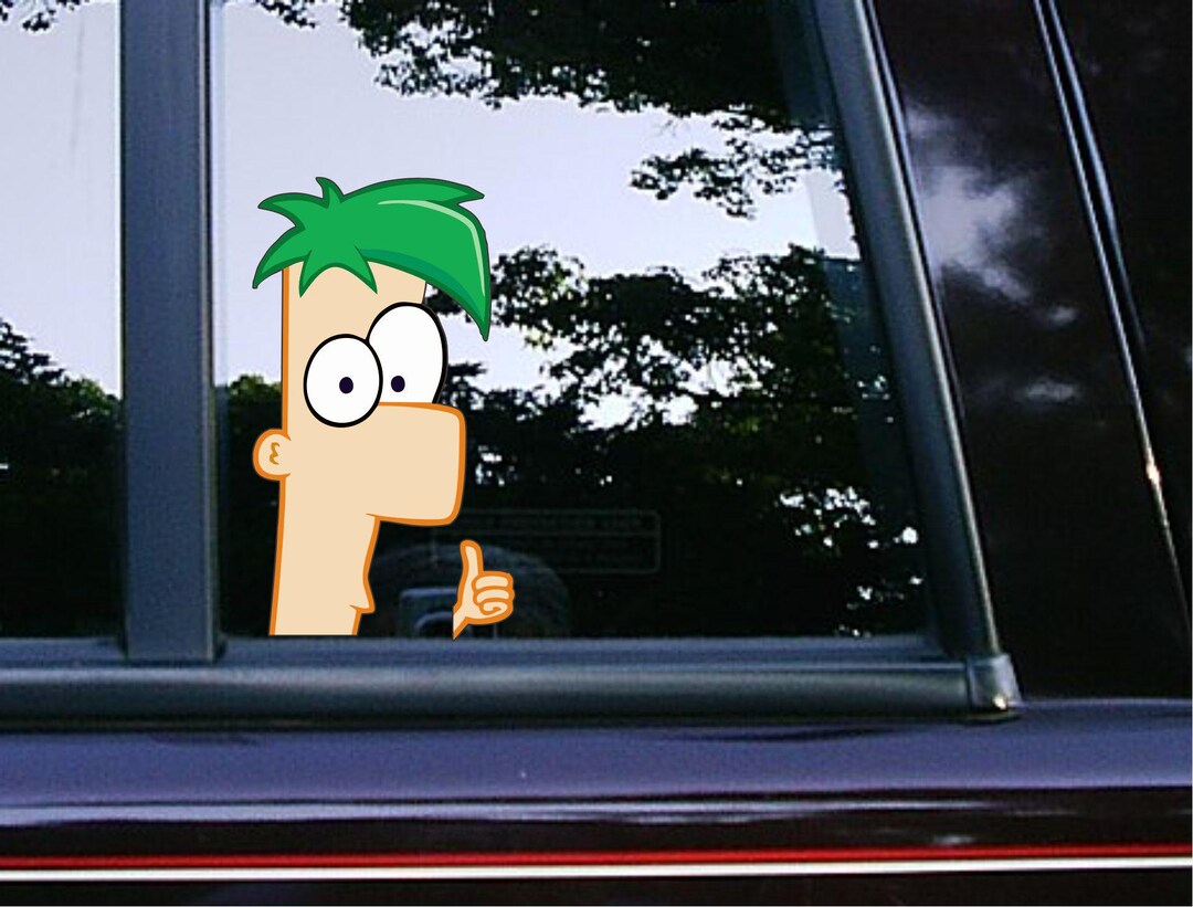 Ferb Fletcher Thumbs up Peeker Peeking Disney Funny Cartoon Car Decals ...