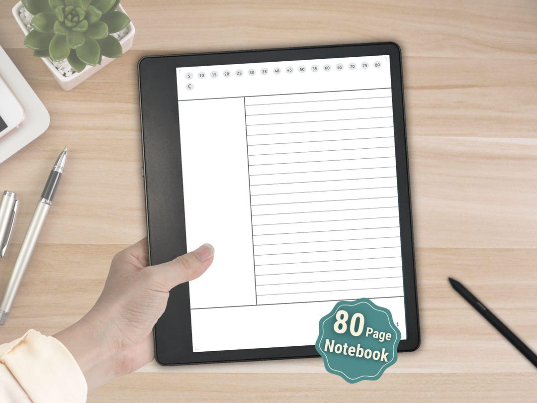 Kindle Scribe Cornell Notes Template: Hyperlinked Contents & 80 Writing ...