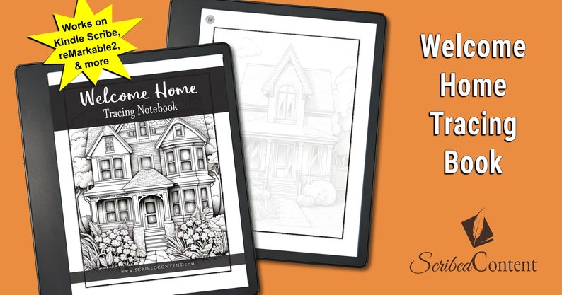 House Tracing Book for Kindle Scribe, Welcome Home Theme, Kindle Scribe ...