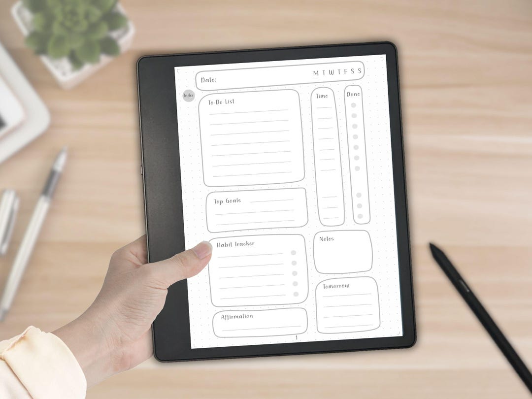 Kindle Scribe Daily Planner: Undated, To-do, Goals, Notes (hyperlinked ...