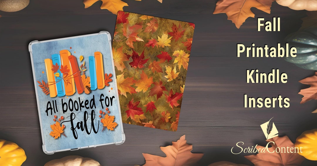 Fall Leaves Kindle Case Insert Printable: Bookish Autumn Printable (PDF ...