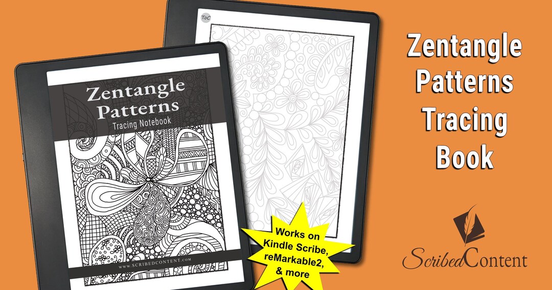 Zentangle Patterns Tracing Book for Kindle Scribe, Doodle Theme, Scribe ...