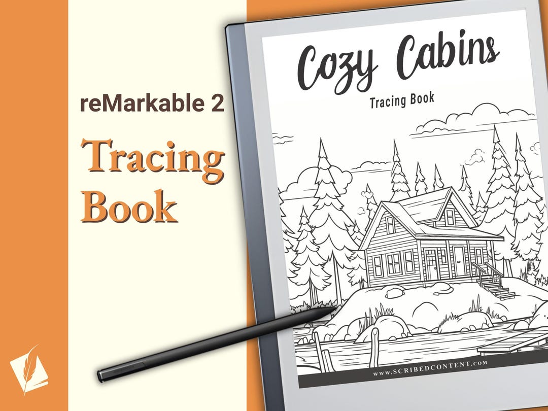 Cozy Cabins Tracing Book, Relaxing Art for Remarkable 2 or 1 ...