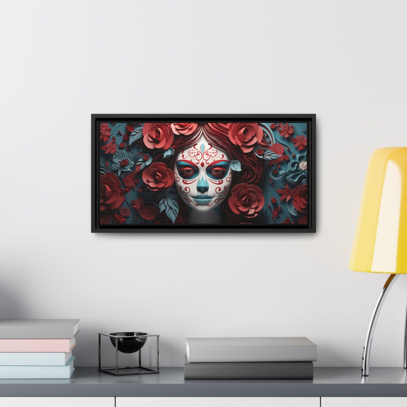 Collection of Red Catrina Paintings 20 X 10, Art Catrina 3D, Dia De Los ...