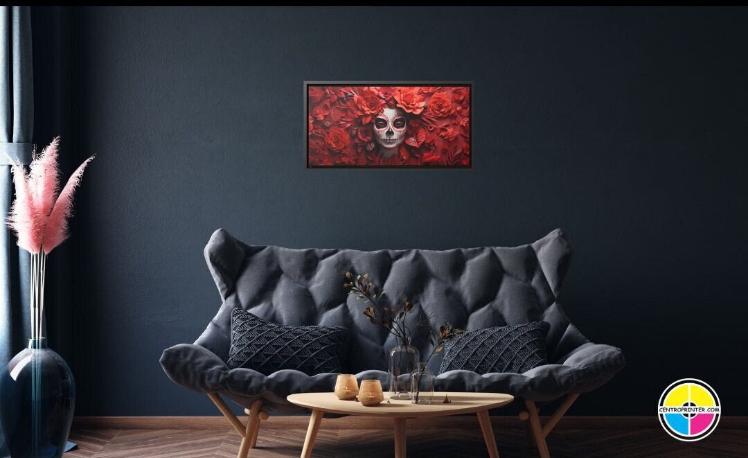 Collection of Red Catrina Paintings 20" X 10", Art Catrina 3D, Dia De ...