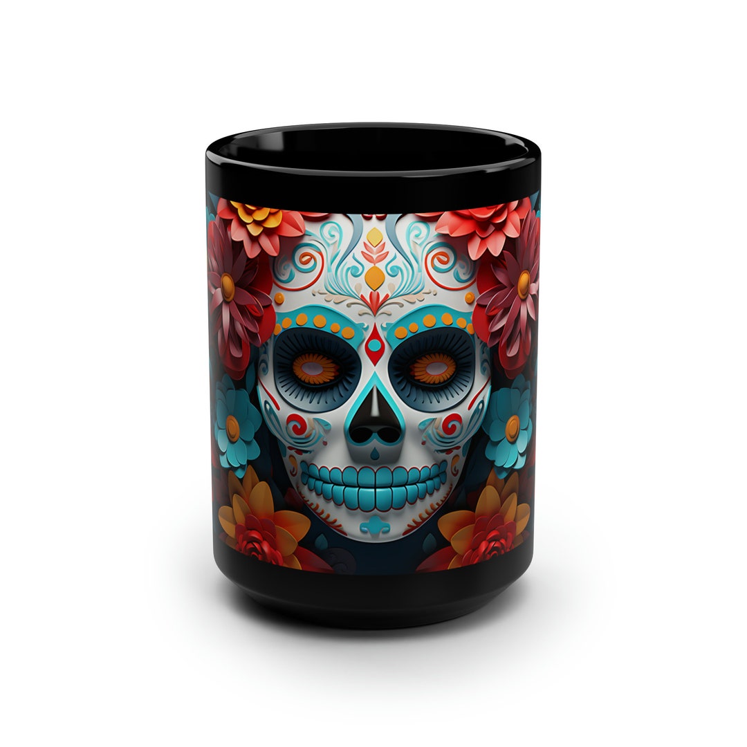 Catrinas Black Mugs 15oz Day of the Dead Mugs - Etsy