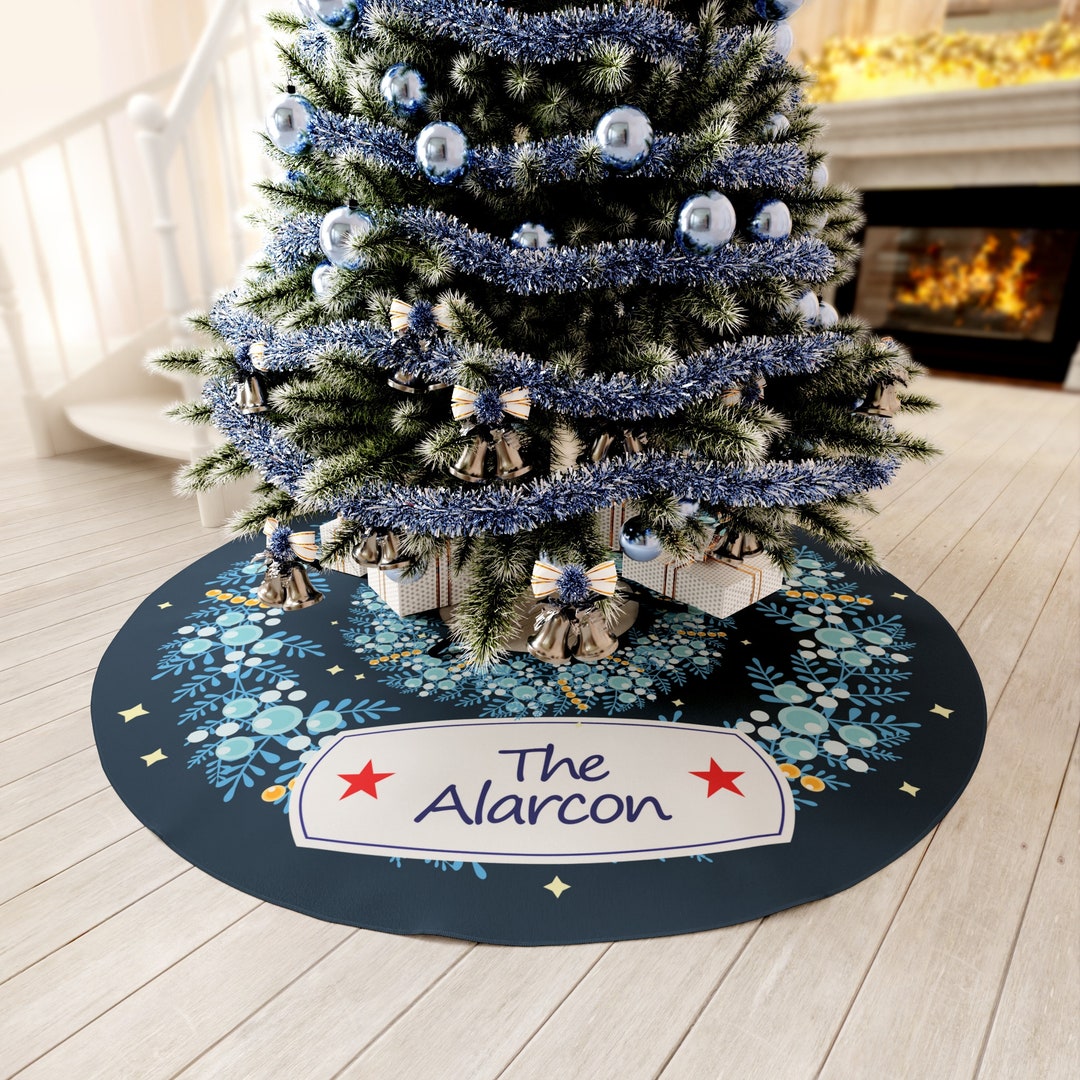 Personalized Round Tree Skirt Custom Tree Skirt Christmas - Etsy