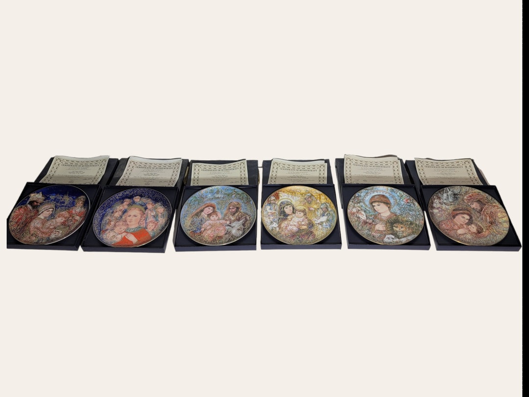 Authentic Edna Hibel Christmas Knowles Plates 1985-1990 - Etsy