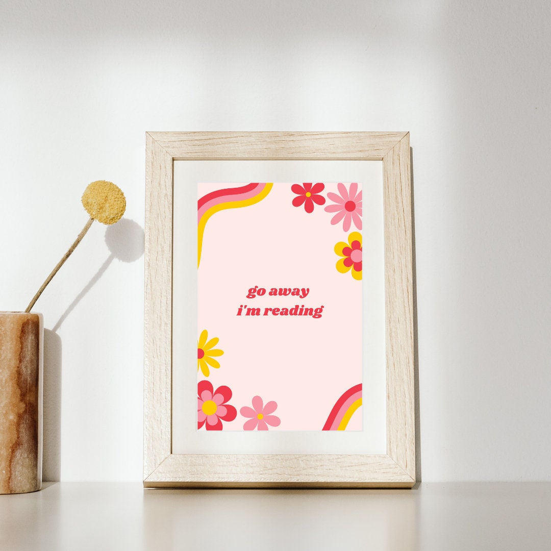 Digital Go Away I'm Reading Printable Poster, Card, Wall Art - Etsy