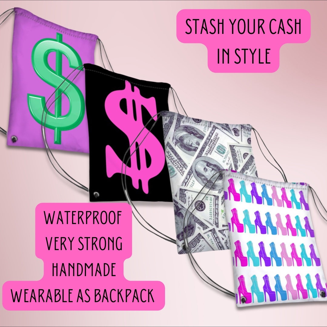Stripper Money Bag Pull String Backpack Cash Bag for Exotic Dancer ...