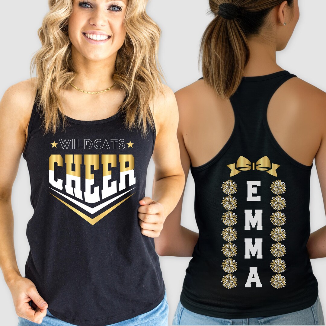 Personalized Cheer Team Racerback Tank Top Custom Cheer With Name Two ...