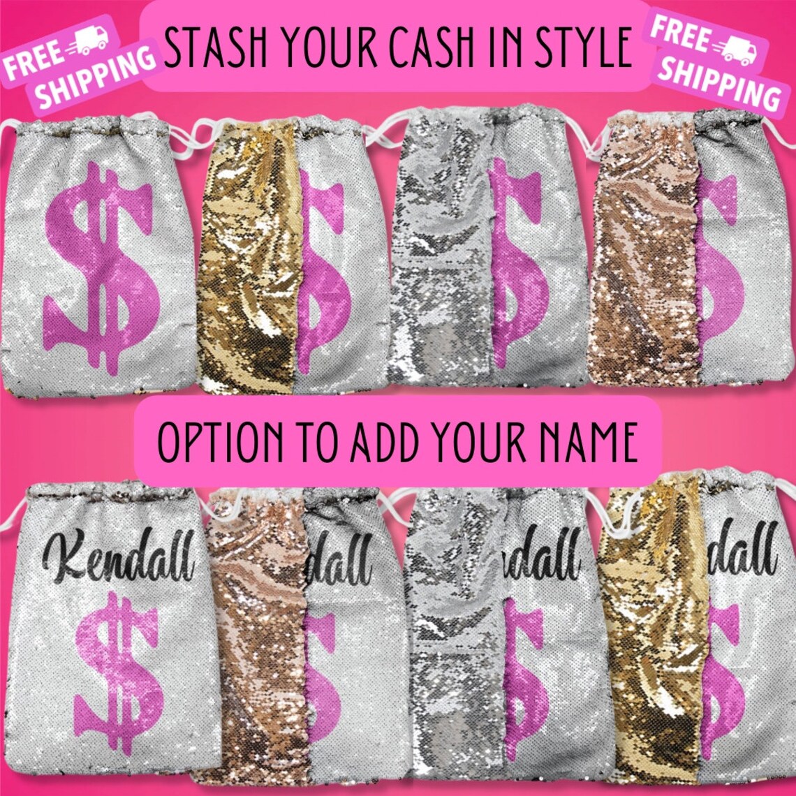 Sequin Pull String Money Bag for Stripper Gift for Exotic Dancer ...