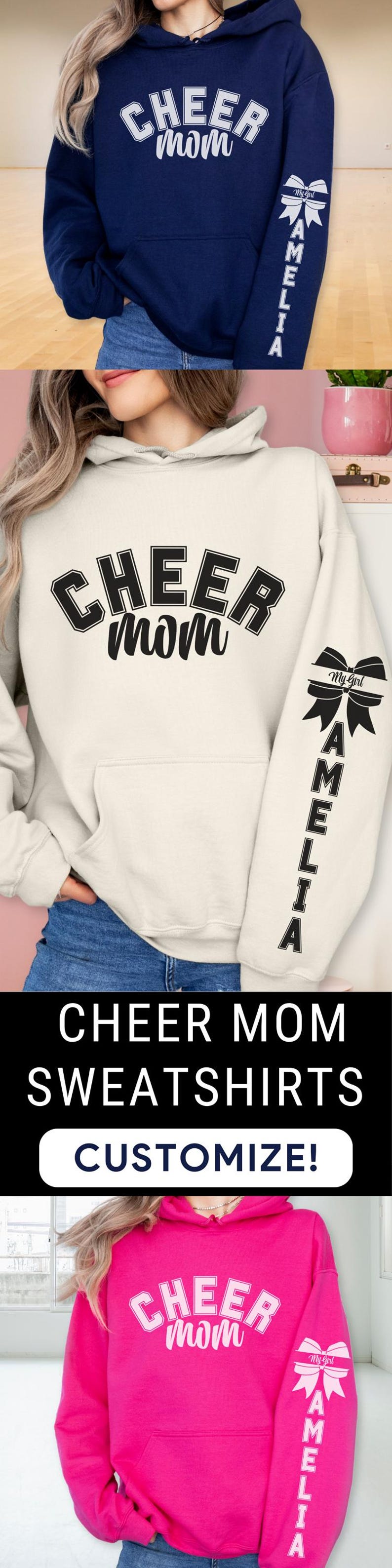 Cheer Mom Sweater Custom Cheer Mom Sweatshirt Personalized Cheer Mom ...