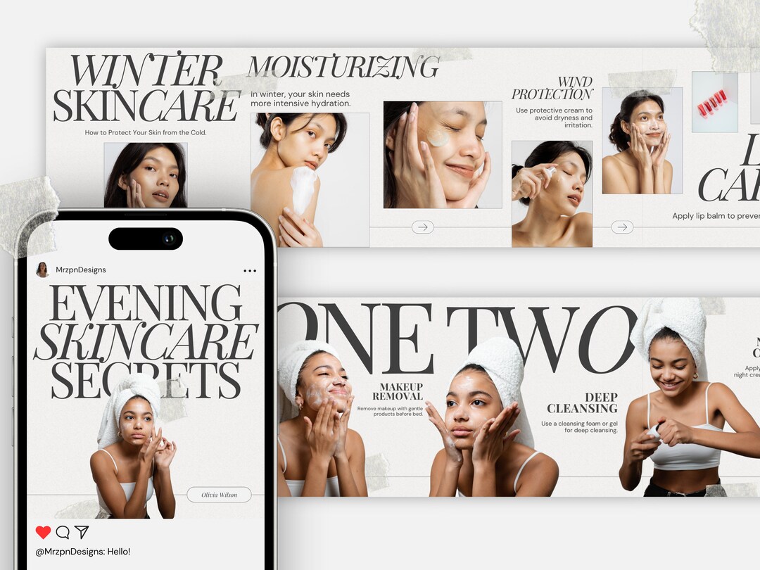 Skincare Instagram Beauty Carousel Templates , Esthetician for Skin ...