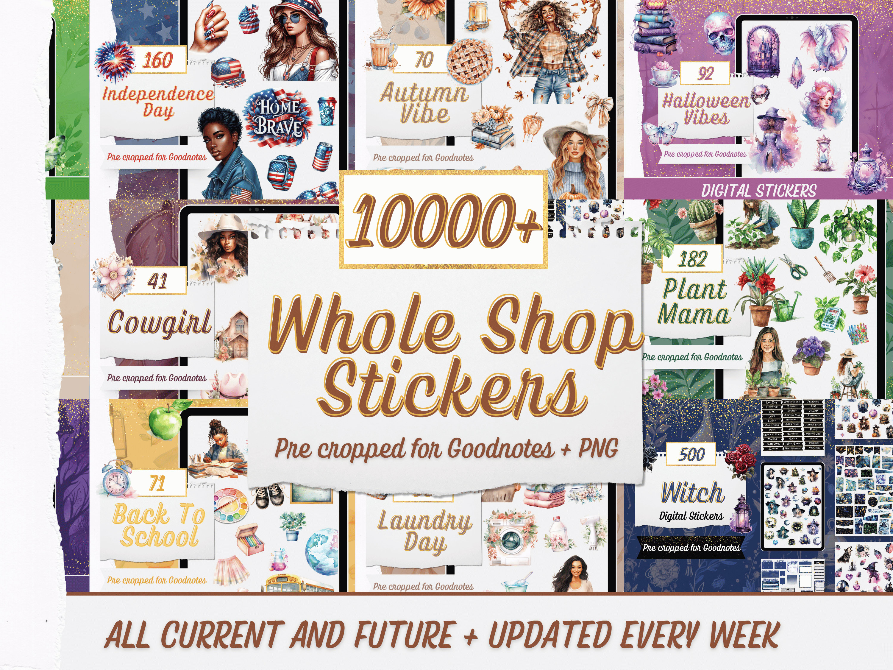ALL STICKERS BUNDLE, 10000+ Goodnotes Planner Digital Sticker Pack ...