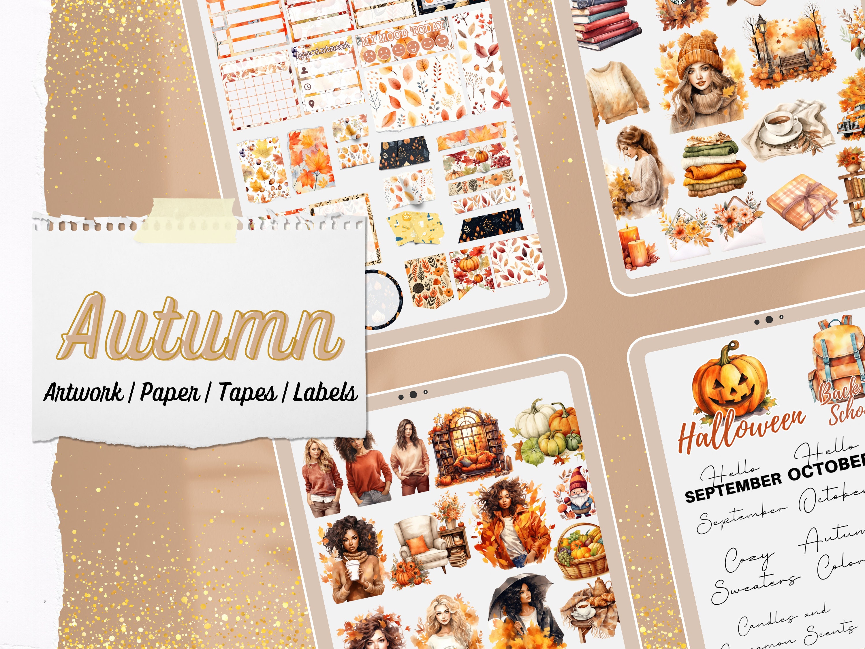 Digital Stickers Four Seasons, Digital Stickers, Goodnotes Stickers ...