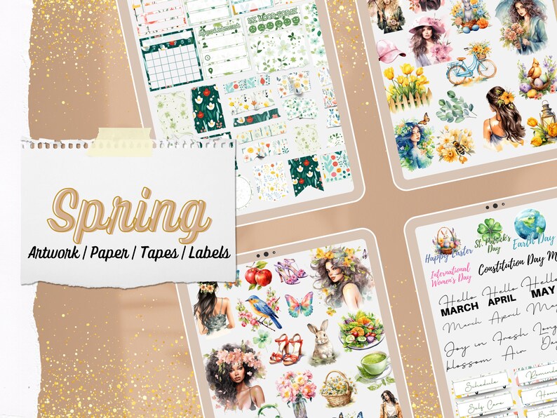 Digital Stickers Four Seasons, Digital Stickers, Goodnotes Stickers ...