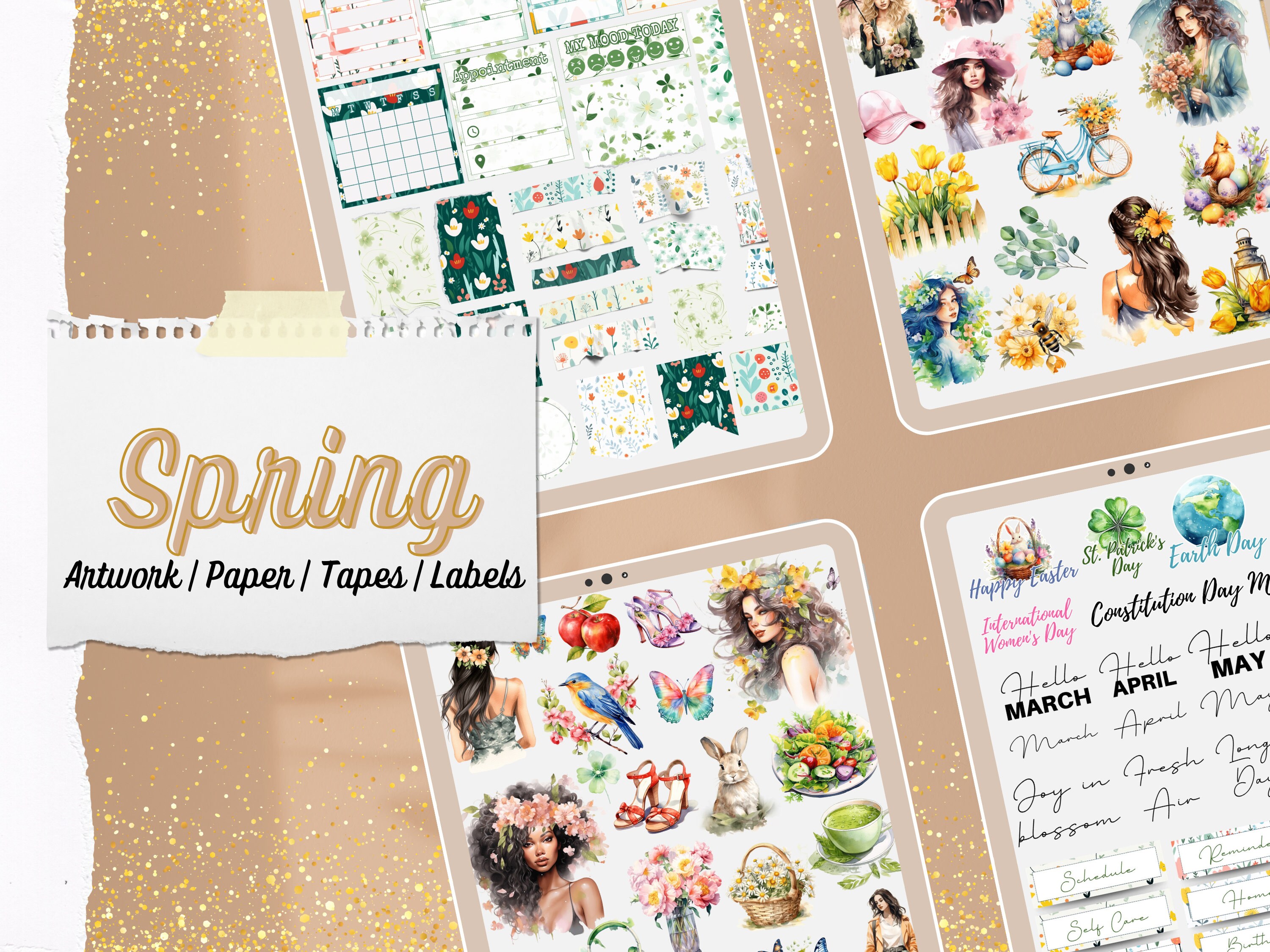 Digital Stickers Four Seasons, Digital Stickers, Goodnotes Stickers ...