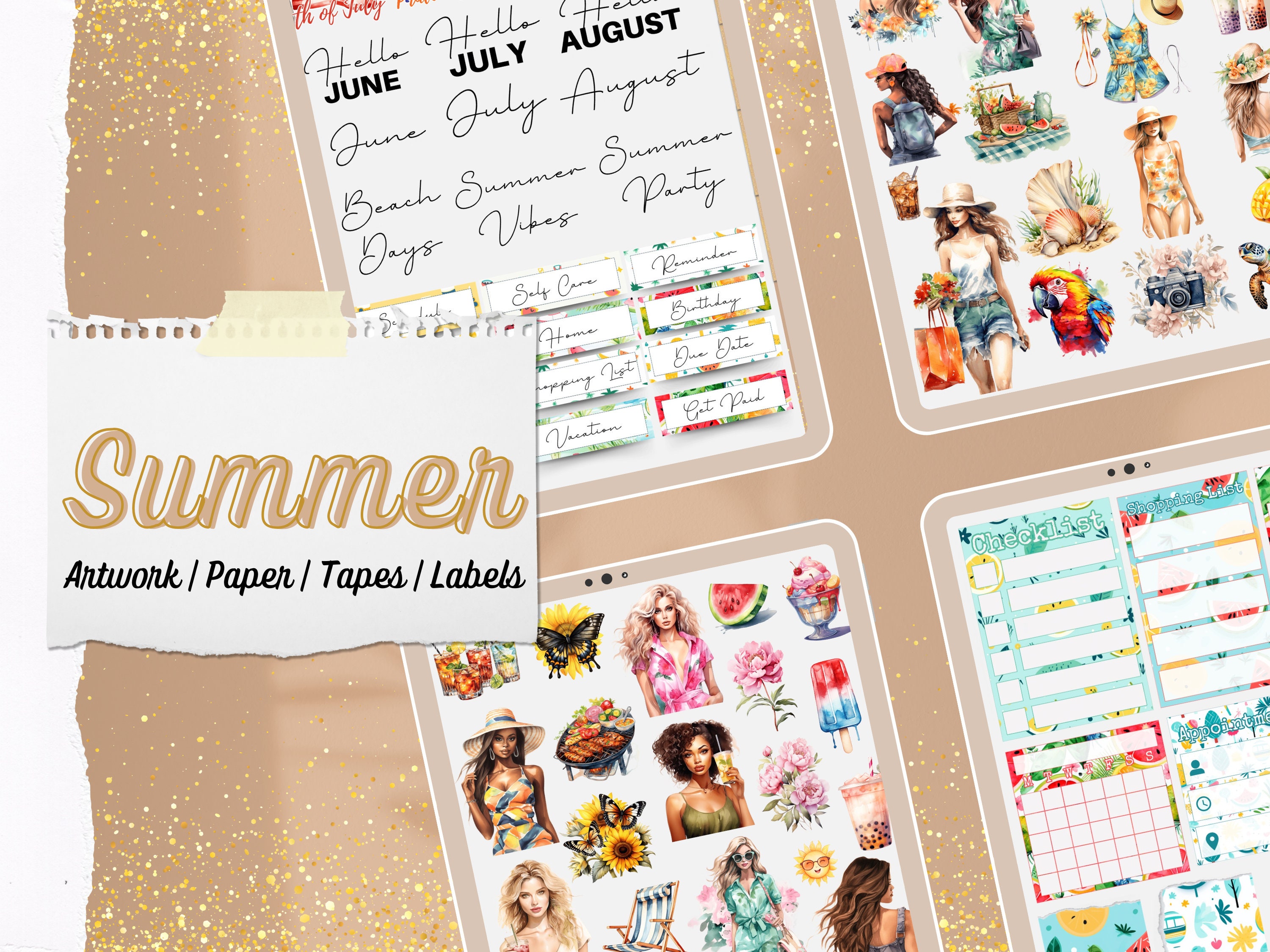 Digital Stickers Four Seasons, Digital Stickers, Goodnotes Stickers ...