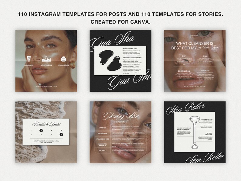 220 Skincare and Beauty Instagram Templates, Esthetician and ...