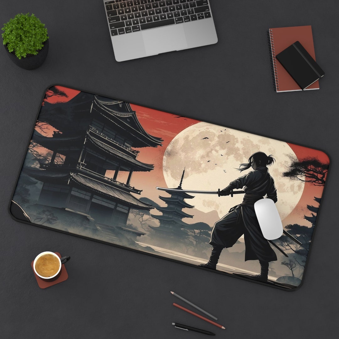 Stealthy Samurai Desk Mat, Japanese Samurai - Etsy