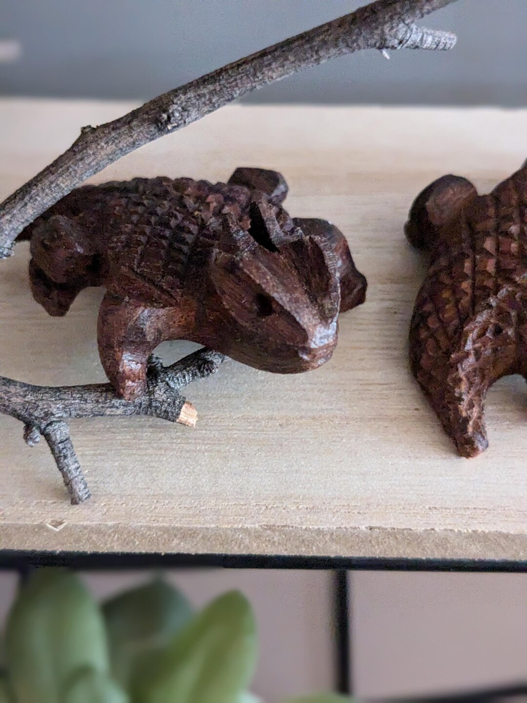Tabletop Lizard Figurine, Horned Lizard Sculpture, Desert Lizard Desk ...