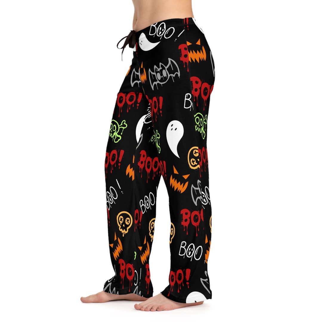 Halloween Pajama Pants Bats Pajamas Ghost Pajamas Pj's - Etsy