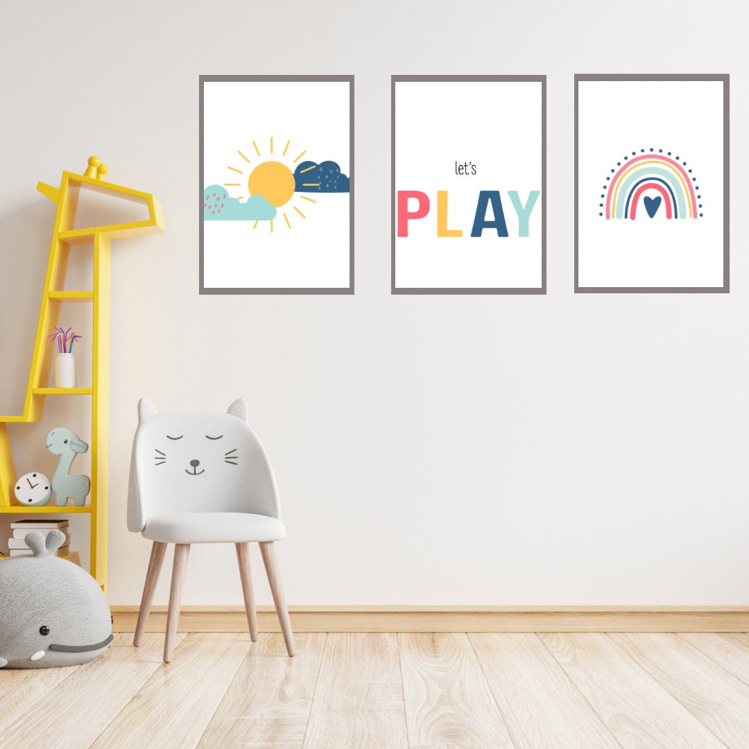 Lets Play Kids Poster, Kids Room Decor, Playroom Decor, Lets Play ...