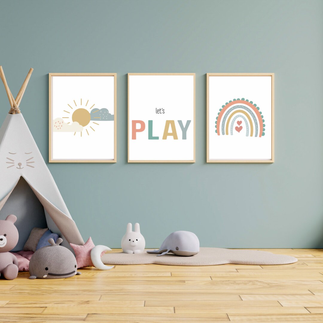Let’s Play Kids Poster, Kid’s Room Decor, Playroom Decor, Let’s Play ...