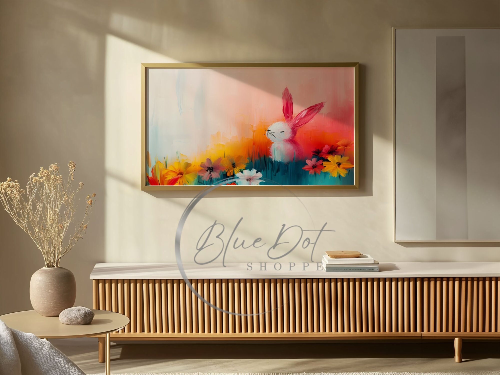 Bunny in a Flower Field Samsung Frame Tv Art Spring Art TV Decor Rabbit ...