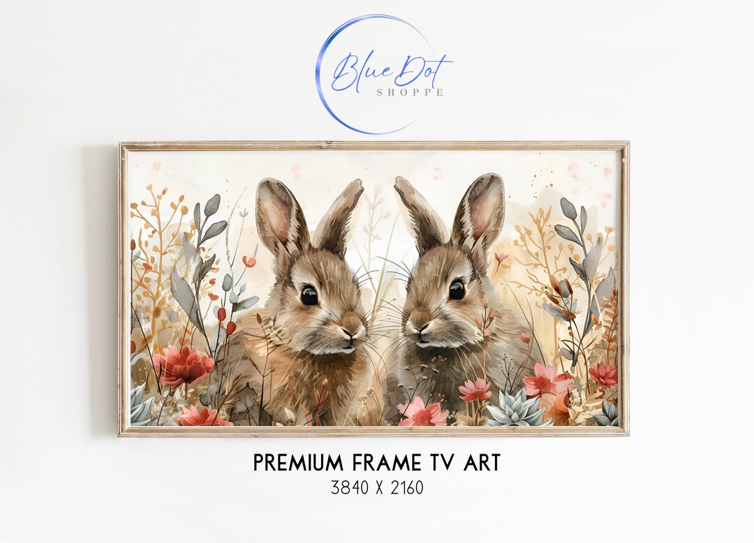 Whimsical Rabbit Samsung Frame Tv Art Spring Art TV Decor Bunny TV ...