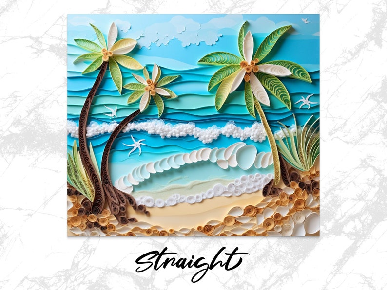3D Beach Tumbler Wrap 3D Beach Ocean Shore Quilling 20 Oz Skinny ...