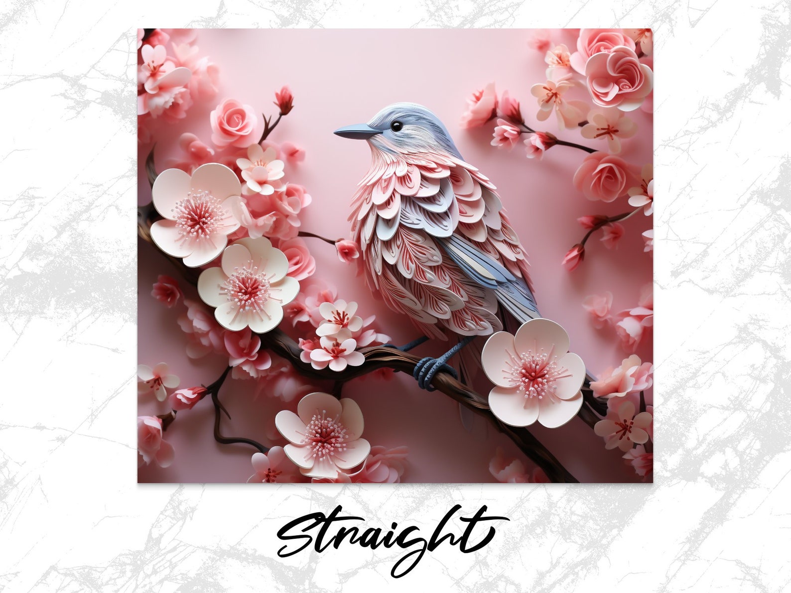 3D Tumbler Wrap 3D Robin Cherry Blossom 20 Oz Skinny Tumbler ...
