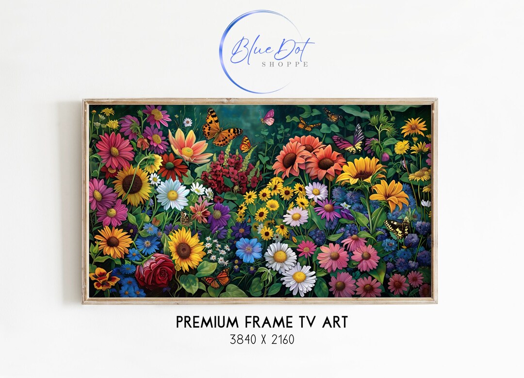 Butterfly Garden Samsung Frame TV Art, Vibrant Colorful Spring Art Tv ...
