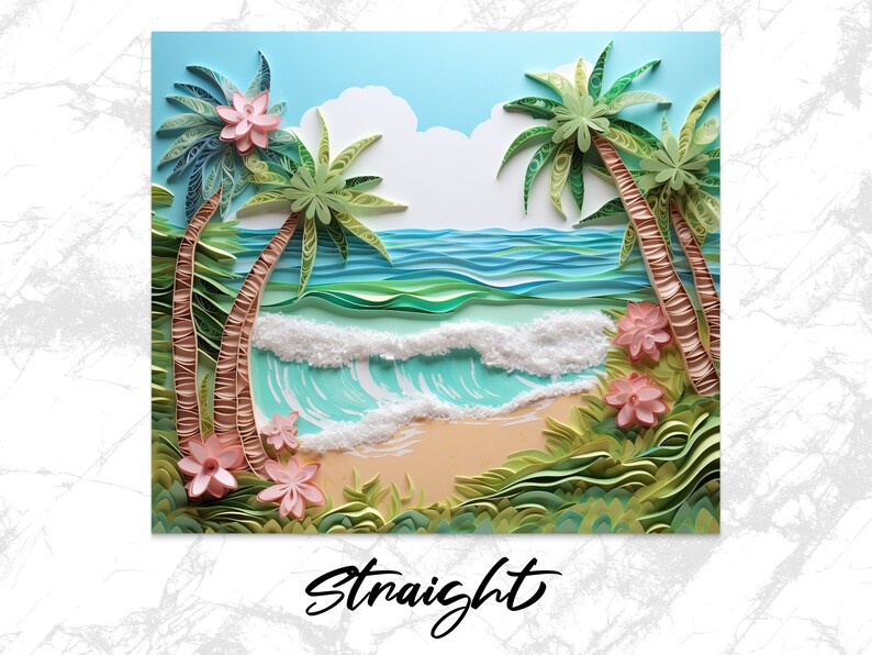 3D Beach Tumbler Wrap 3D Beach Shore Quilling 20 Oz Skinny Tumbler ...