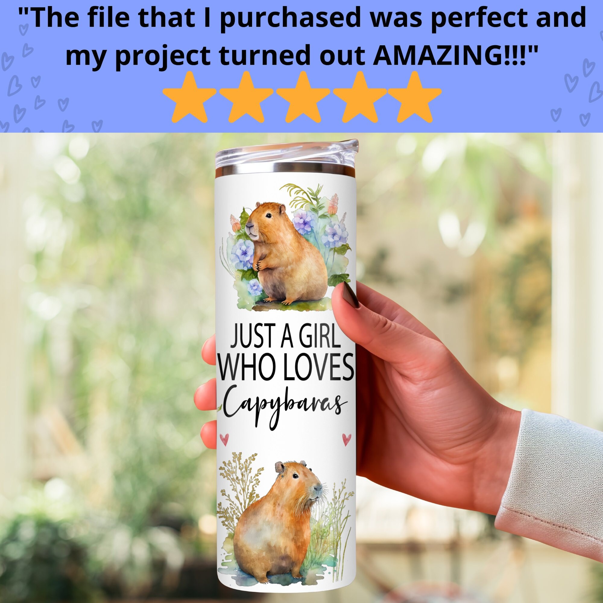 Capybara Tumbler Wrap, Just A Girl Who Loves Capybaras 20 Oz Skinny ...