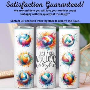 Volleyball Tumbler Wrap, Just A Girl Who Loves Volleyball 20 Oz Skinny ...