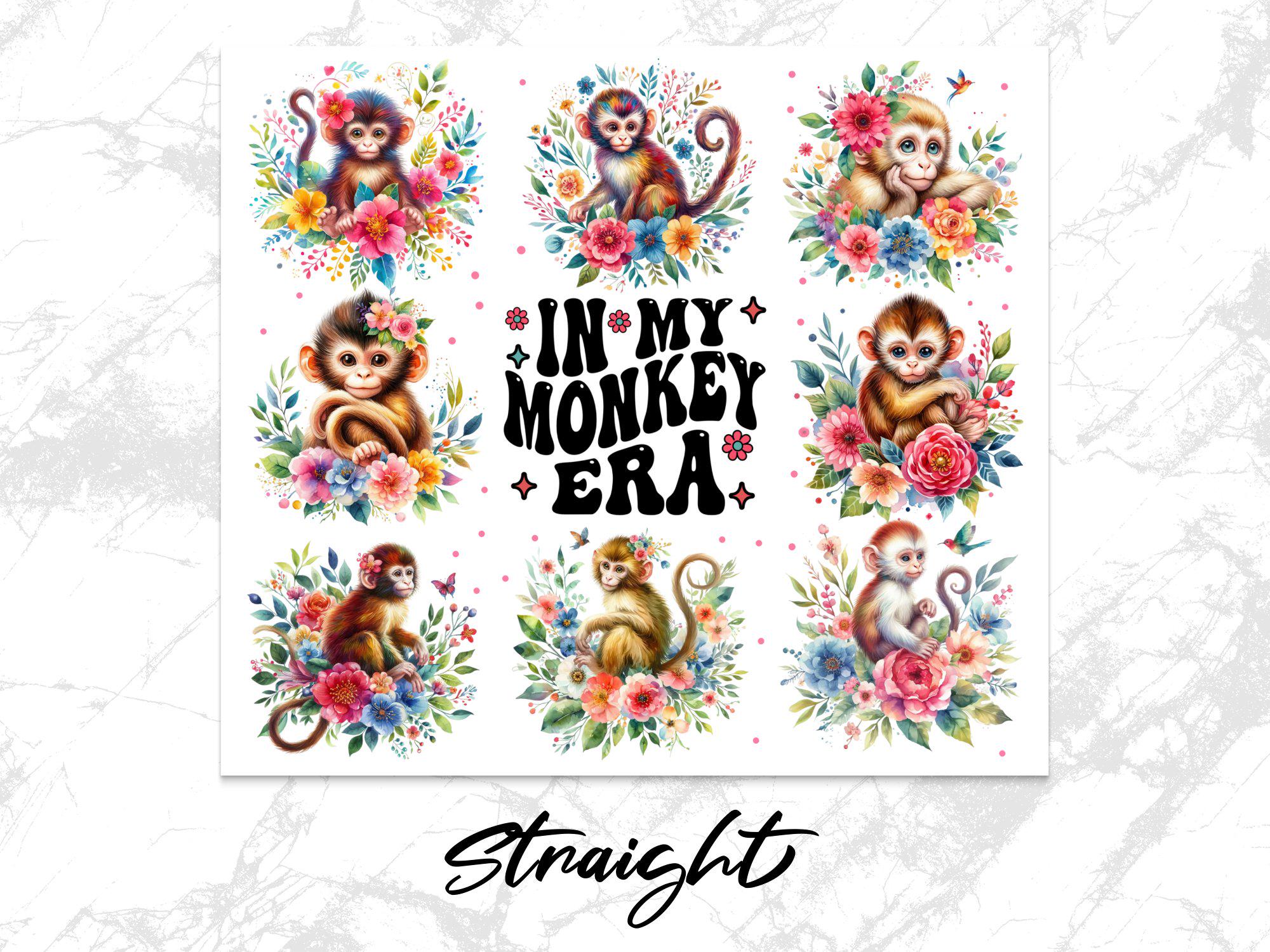 Monkey Tumbler Wrap, in My Monkey Era 20 Oz Skinny Tumbler Seamless ...