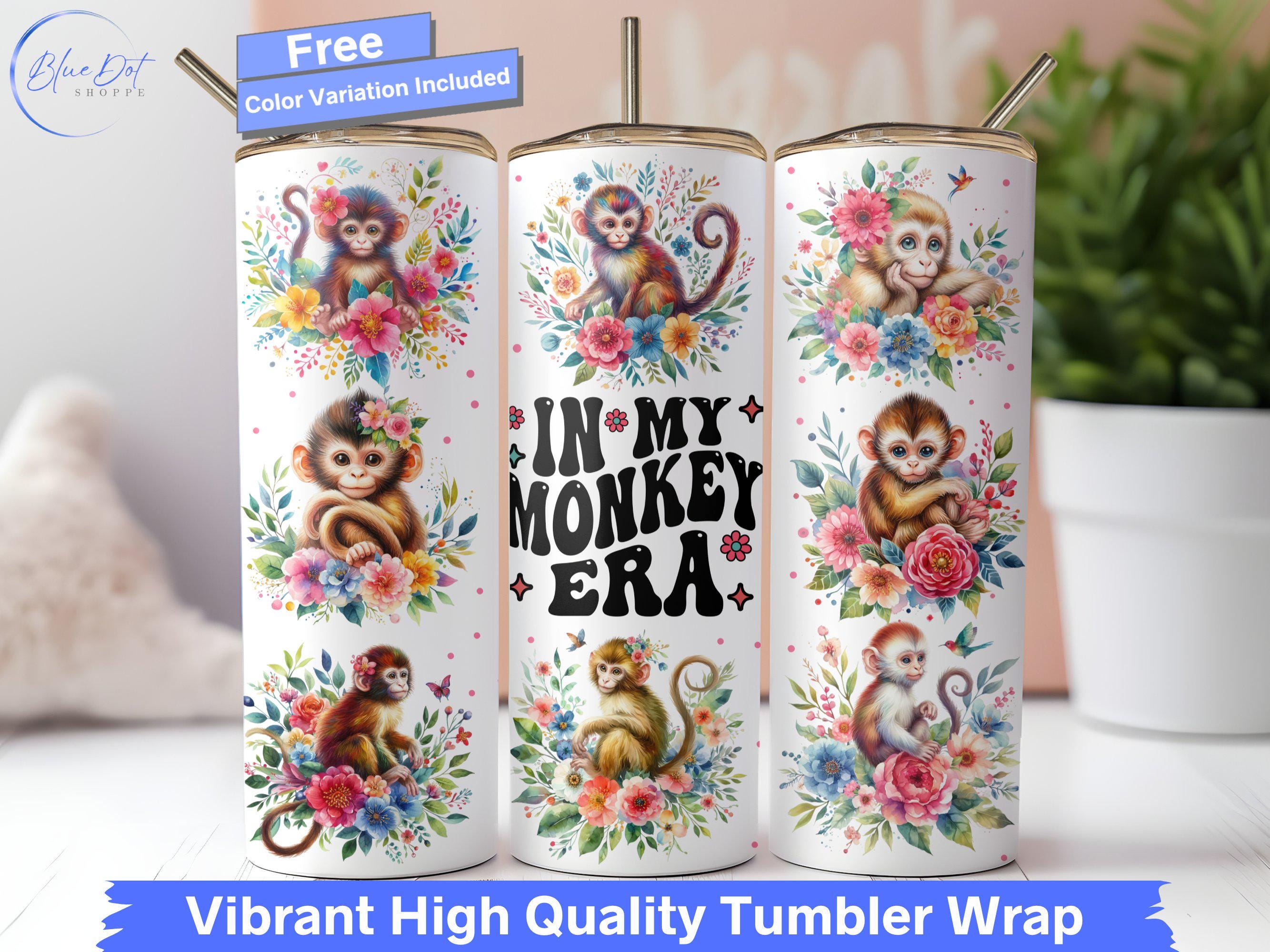 Monkey Tumbler Wrap, in My Monkey Era 20 Oz Skinny Tumbler Seamless ...