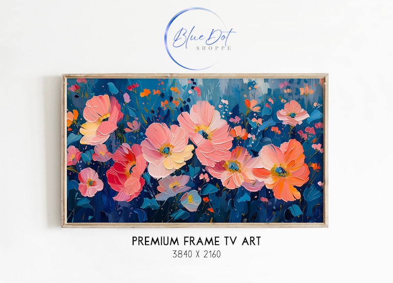 Colorful Wildflowers Samsung Frame Tv Art Springtime Art Living Room
