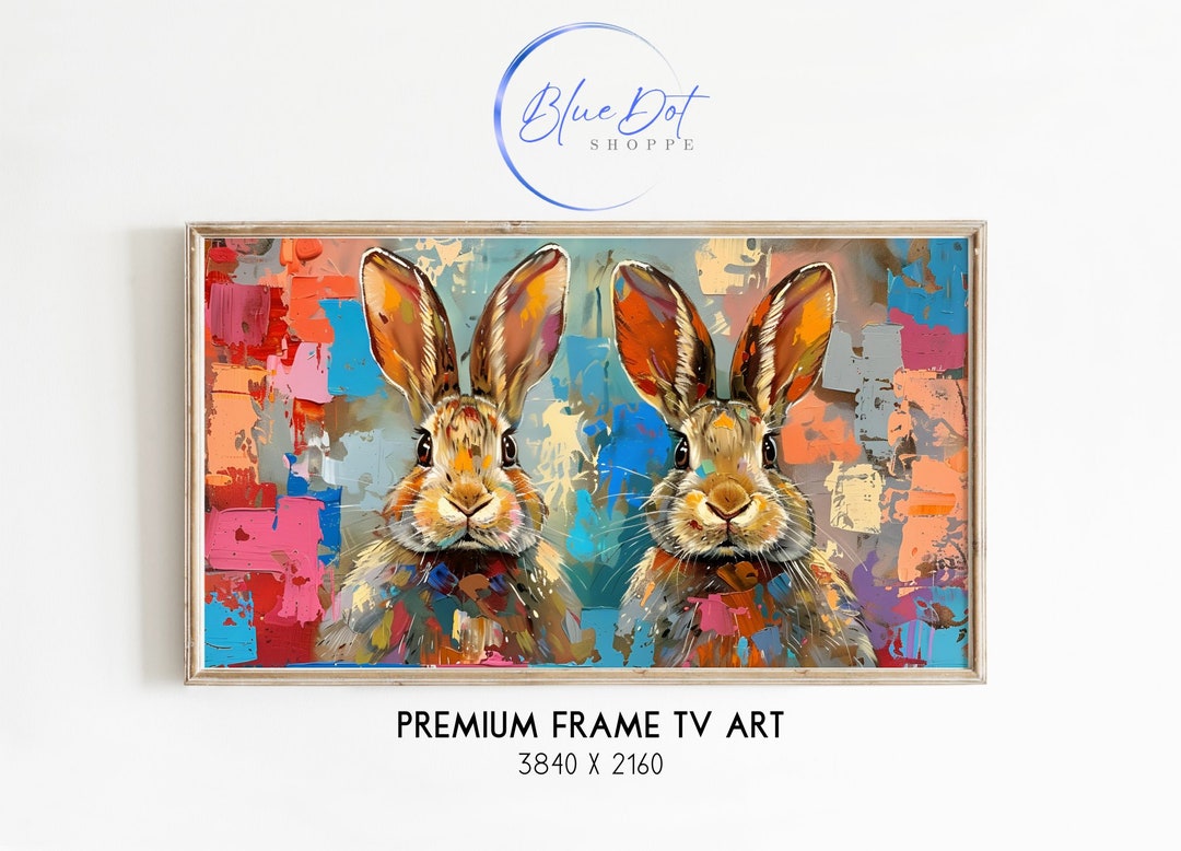 Colorful Bunny Samsung Frame Tv Art Spring Art TV Decor Rabbit TV ...
