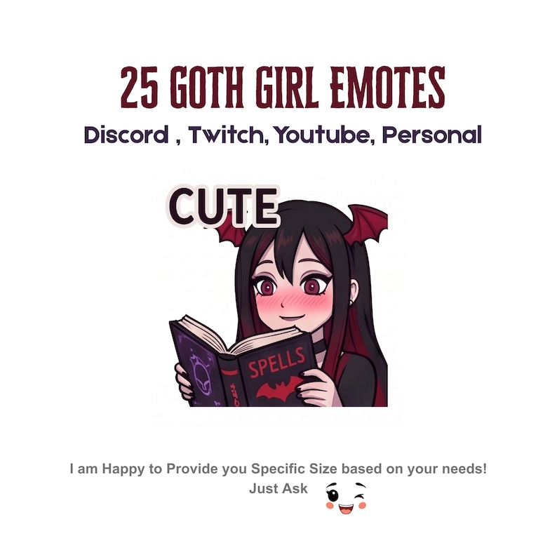 Animated Goth Girl Twitch Emotes | Twitch Emote Pack | Stream Emotes ...