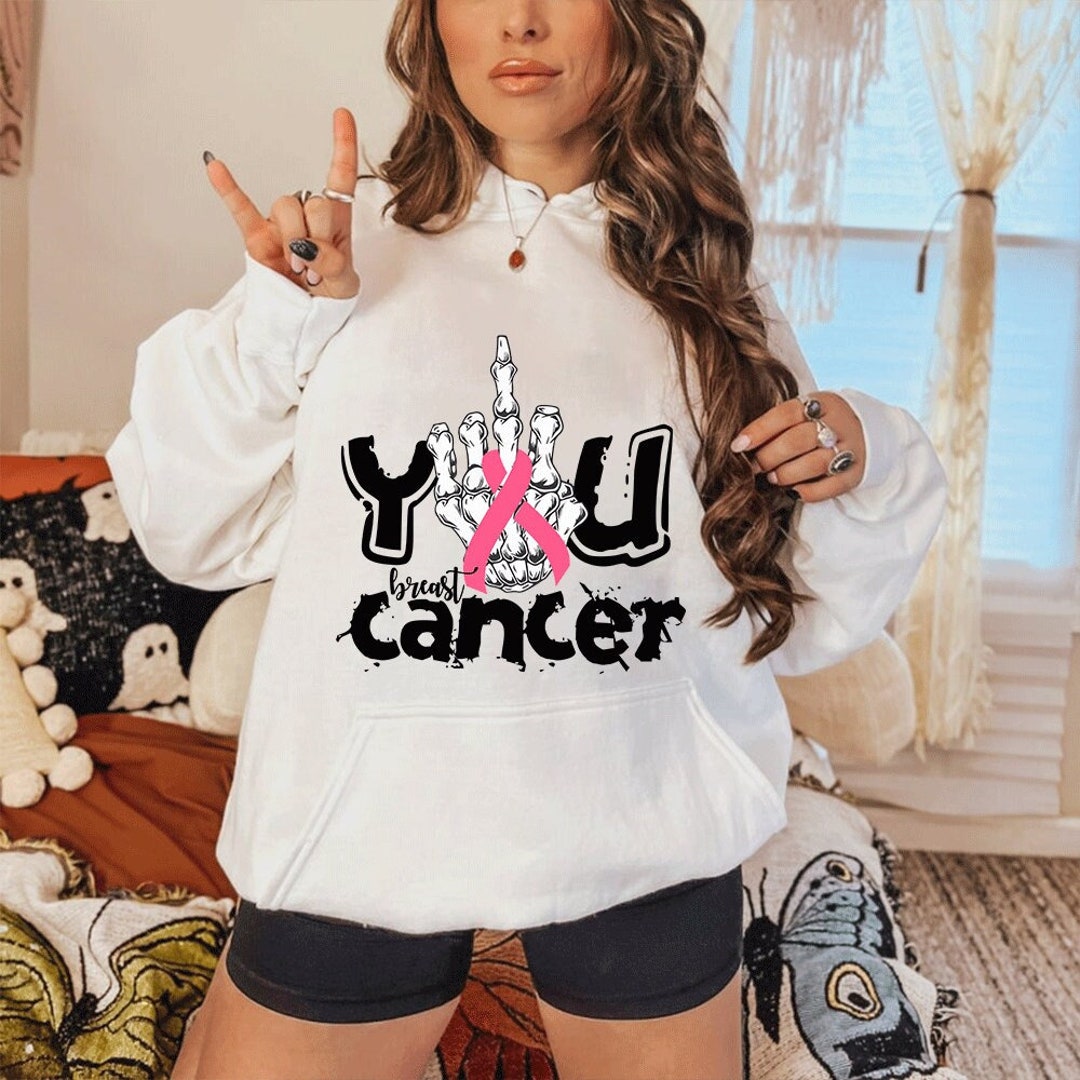 Middle Finger Skeleton Cancer Sweatshirt Cancer Support Shirt - Etsy