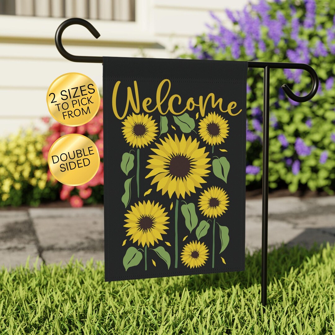 Spring Garden Flag, Welcome Yard Banner, Boho Floral Decor, Outdoor ...