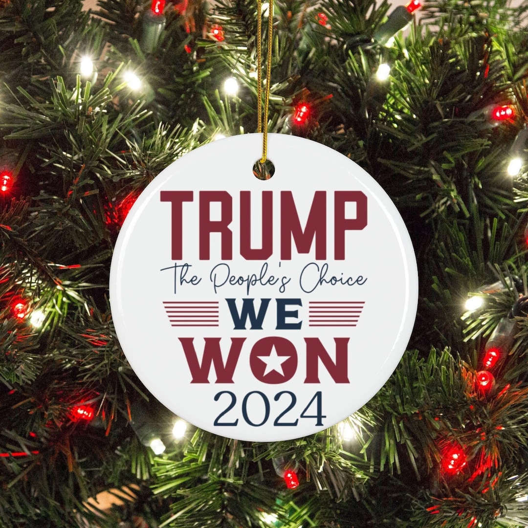 Political Ceramic Ornaments, Trump Holiday Decor, Double-sided ...