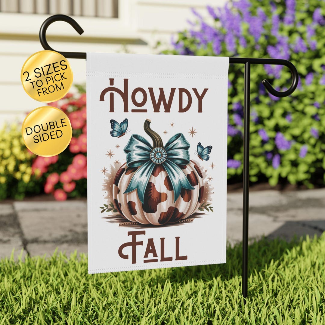 Howdy Fall Garden Flag: Boho Floral Halloween Porch Decor - Etsy