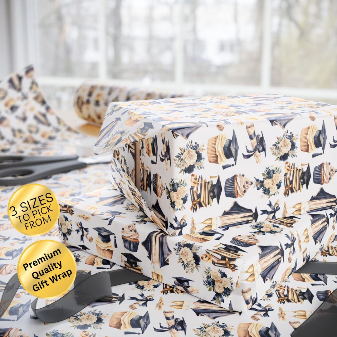 Graduation Gift Wrap, New Graduate Wrapping Paper Roll, Congrats Grad ...