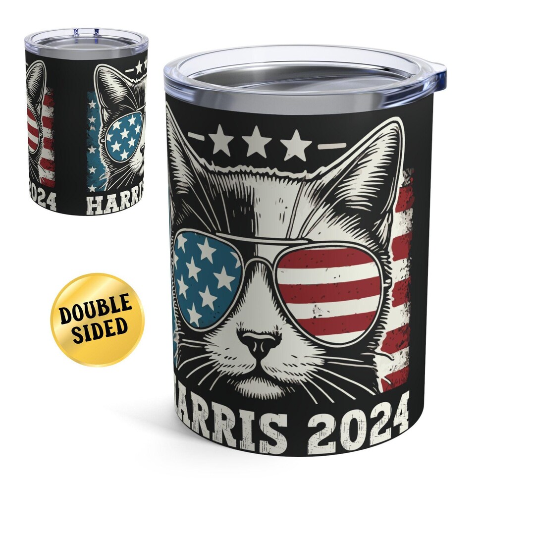 Kamala Harris Tumbler Gift Harris 2024 Coffee Mug Childless Cat Ladies ...