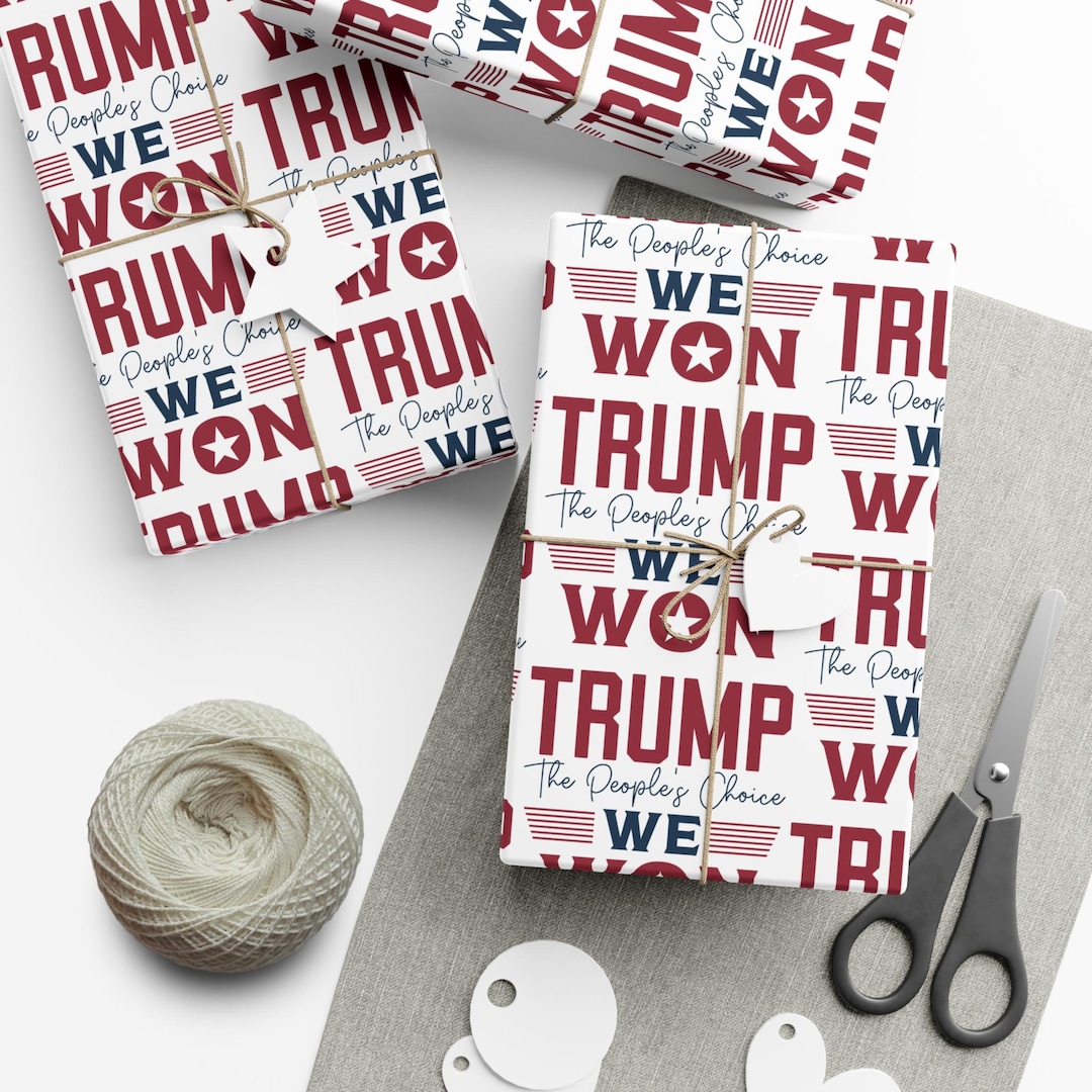 Trump Wrapping Paper Republican Gift Wrap Patriotic MAGA Paper ...